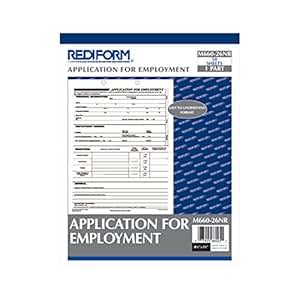 Amazon.com: Rediform Application for Employment, 8.5 x 11 Inches, 50 ...