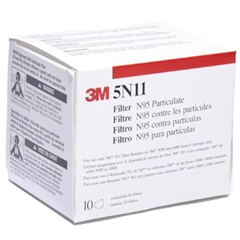 3M Particulate Filter 5N11, N95 Respiratory Protection (Pack of 10 ...