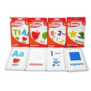 Amazon.com: Hasbro - Playskool Flash Cards, Set of 4 (Alphabet, Numbers ...
