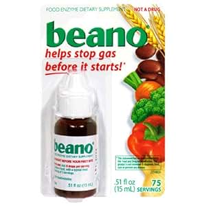Amazon.com: Beano Food Enzyme Dietary Supplement, Drops .51 fl oz (15 ...