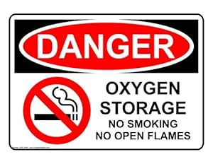 Amazon.com: OSHA DANGER Oxygen Storage No Smoking No Open Flames Sign ...