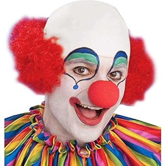 Amazon.com: Baldy Top Clown Wig: Bald Cap Hair On Side: Clothing