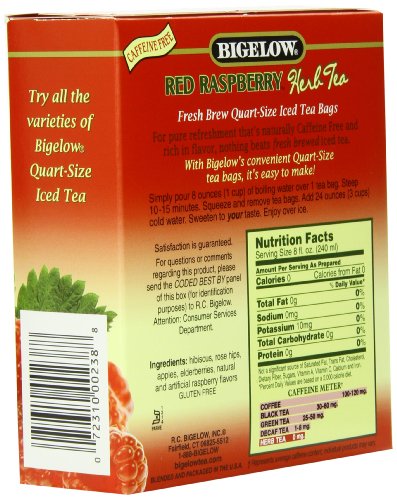 Bigelow Red Raspberry Iced Tea, 8-Count Boxes (Pack of 6) New | eBay