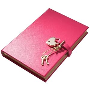 Amazon.com : Pink DIARY with HEART LOCK in Brights Goatskin leather by ...