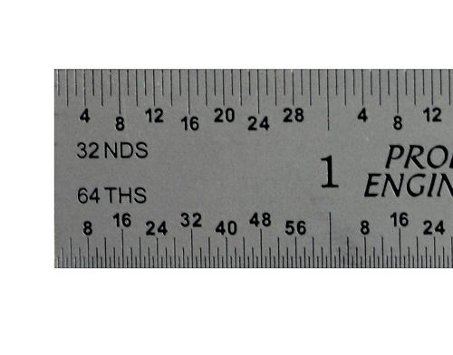 PEC Tools 262-006 6" Inch/MM USA Rigid Steel Rule, reads 32nds, 64ths ...