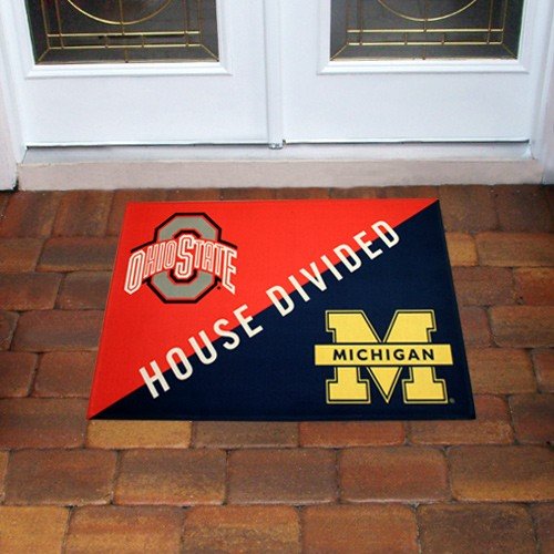 Michigan Wolverines Ohio State Buckeyes House Divided Mat - FindGift.com