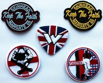 Set of 4 Skinhead Patches - Iron On / Sew On Lamretta or Vespa: Amazon ...