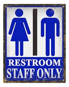 Amazon.com - Restroom Sign STAFF ONLY bathroom Unisex / Business retro ...
