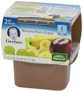 Amazon.com : Gerber NatureSelect 2nd Foods Banana Grape and Plum Puree ...