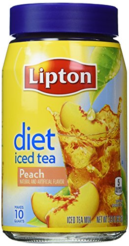 Lipton Iced Tea Mix, Diet Peach 10 qt (Pack of 6) Food, Beverages ...