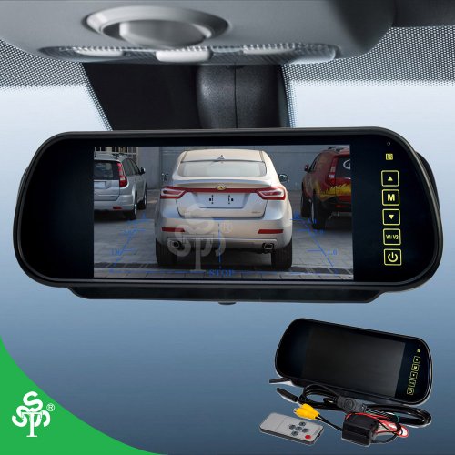 7 Inch 16:9 TFT LCD Widescreen Car Rearview Monitor Mirror with Touch ...