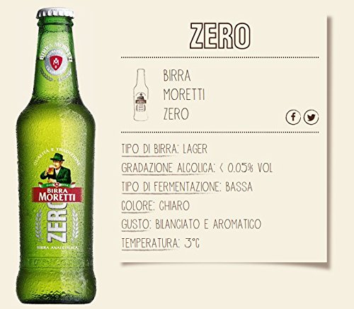 Moretti: "Zero" Non Alcohol Malt Beer Taste Beverage 33cl (11oz) Pack ...