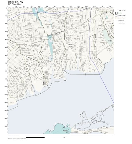 Zip Code Wall Map Of Babylon Ny Zip Code Map | Desertcart Cyprus