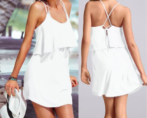 Bella-Kini Sexy White Short Beach Dress (the swimwear is not included ...
