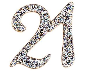 21st birthday self adhesive numbers Glitter fabric: Amazon.co.uk ...