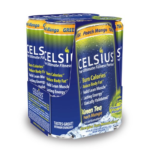 Celsius Drink Peach Mango Green Tea - 4 Pk - Want It All