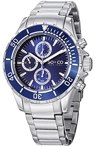 SO&CO New York Men's 5038.2 Yacht Club Analog Display Quartz Silver ...
