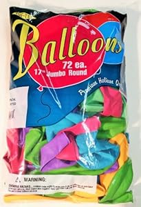 Amazon.com: 17 Inch Balloons, 7 Color TROPICAL ASSORTMENT, Helium ...