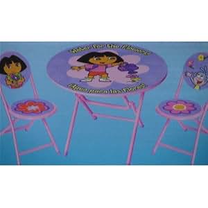 Amazon.com: Dora the Explorer 3 Piece Table and Chair Set: Kitchen & Dining