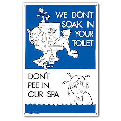 Onlinepoolshop.com : Poolmaster 41373 Don-Feett Pee In Our Spa Sign for ...