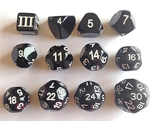 Amazon.com: 12 Unusual Dice Set - D3, D4, D5, D7, D9, D11, D14, D16 ...