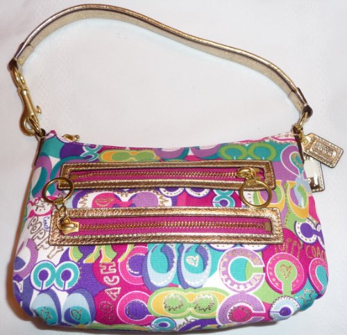 Cheap Coach Poppy Pop C Signature Top Handle Demi Pouch Bag Purse Multi