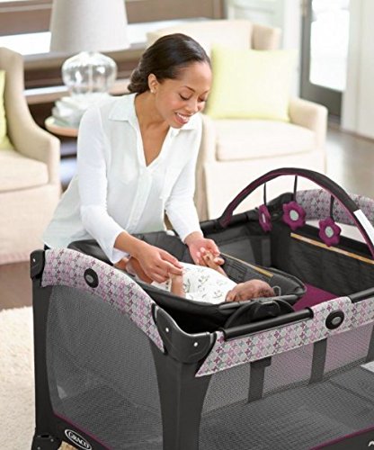 Graco Pink Purple Nyssa Bassinet Changer Travel Playard Pack N Play Pen ...