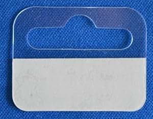 100 Sticky Euro Hook Slot Hang Hanging Retail Tabs 41mm x 32mm with ...