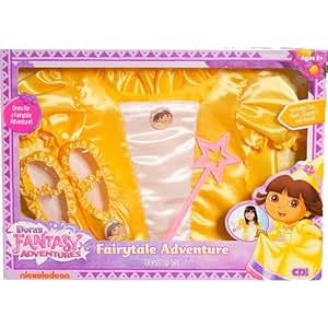 Amazon.com: Dora the Explorer Fairytale Adventure Dress up Set-yellow ...