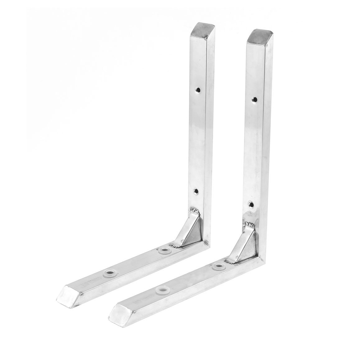 25cm x 20cm Stainless Steel 90 Degree Wall Mounting Bracket Shelf 2 Pcs ...