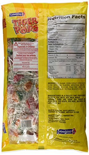 Tiger Pops Original Assorted Fruit Flavor - 200 Pops Bag (70.5 oz) Food ...