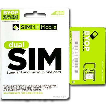 Simple Mobile Sim Card Walmart : SIMPLE Mobile Dual SIM Card, Includes ...