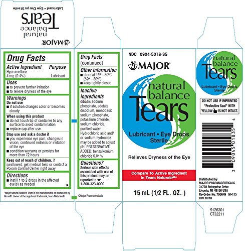 [6 Pack] Natural Balance Tears Hypromellose 0.4% Lubricant Eye Drops ...