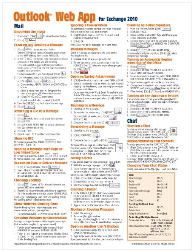 Microsoft Outlook Web App for Exchange 2010 Quick Reference Guide ...