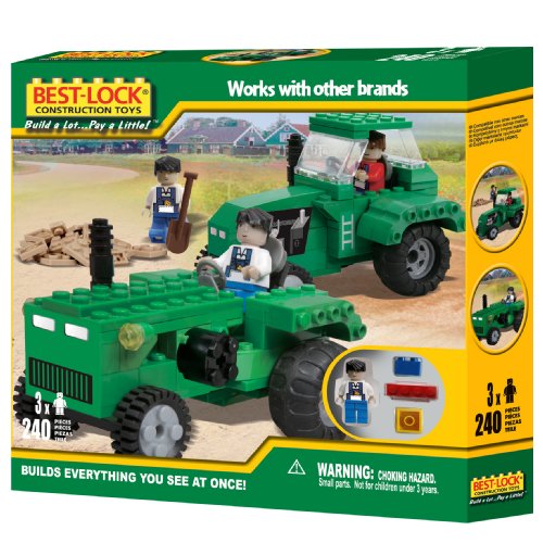 legos for sale: Best-Lock 240pc Green Tractor and Crop
