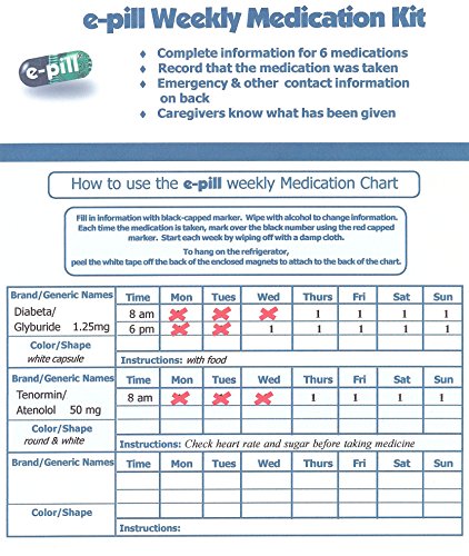 e-pill Weekly Medication Chart and Pillbox Home Garden Household ...