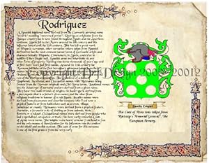 Amazon.com: Rodriguez Coat of Arms/ Family Crest on Fine Paper and ...
