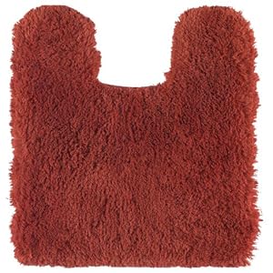 Amazon.com - Shaw Living Sassy Shag Nylon Contour Bath Rug, Rust - Rust ...