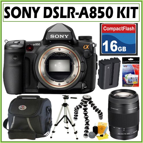 Sony Alpha DSLR-A850 24.6MP Digital SLR Camera Body w/ 75-300mm Sony ...