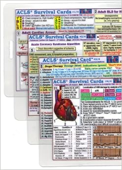 ACLS (Advanced Cardiac Life Support) Survival Card (4 card set- Large ...