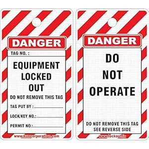 LOTO Lockout Tags 2 Colors Printing (Set Of 10) Size 80 Mm X 144 Mm In ...