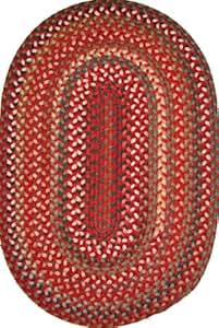 Amazon.com - Wool-Luv 6' x 6' ROUND Braided Rug Colonial Red