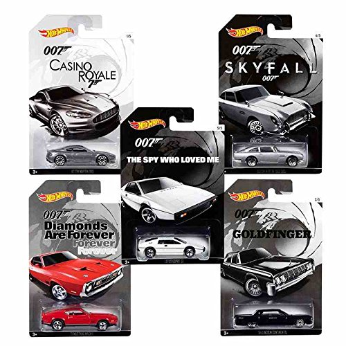 Hot Wheels Complete James Bond 007 1:64 Scale 5 Piece Car Collection ...