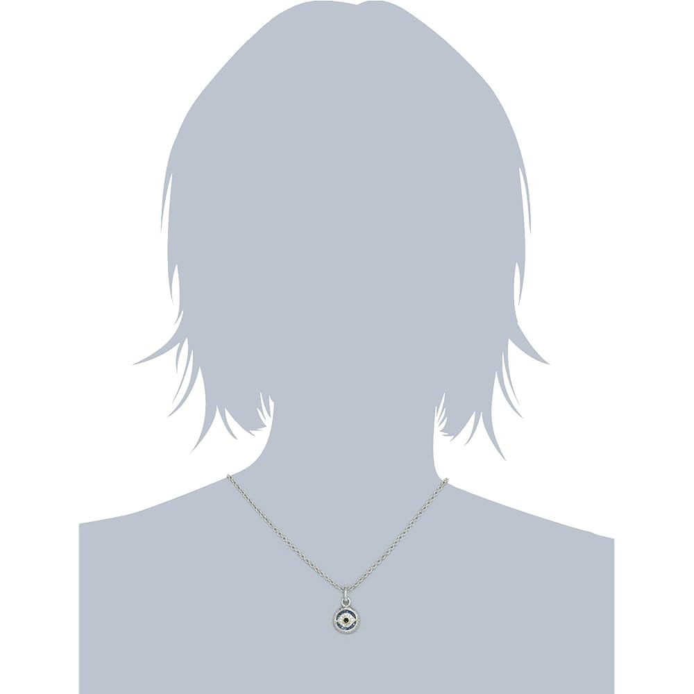 Judith Ripka 17-inch “Evil Eye” Rhodium-plated Sapphire Pendant ...