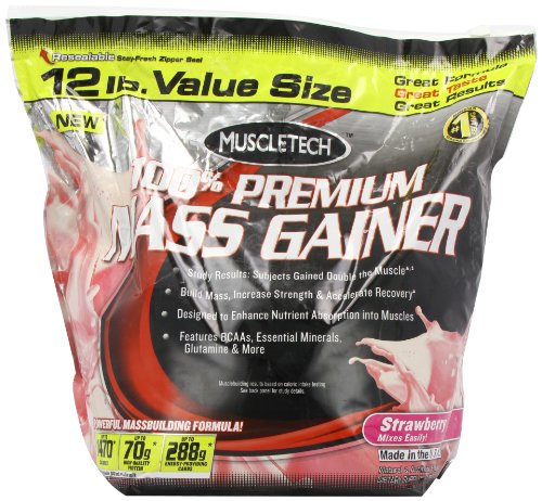 Muscletech 5.44Kg 100 Percent Premium Mass Gainer Strawberry | Nakosite