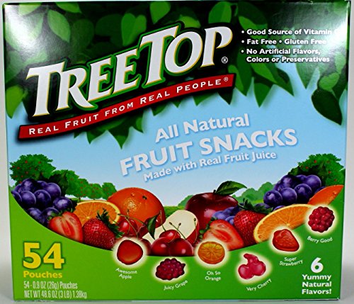 Tree Top All Natural Fruit Snacks Variety Pack (54 9-oz Pouches, 6 ...