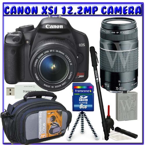 Canon EOS Rebel XSi (a.k.a. 450D) SLR Digital Camera Kit (Black) with ...