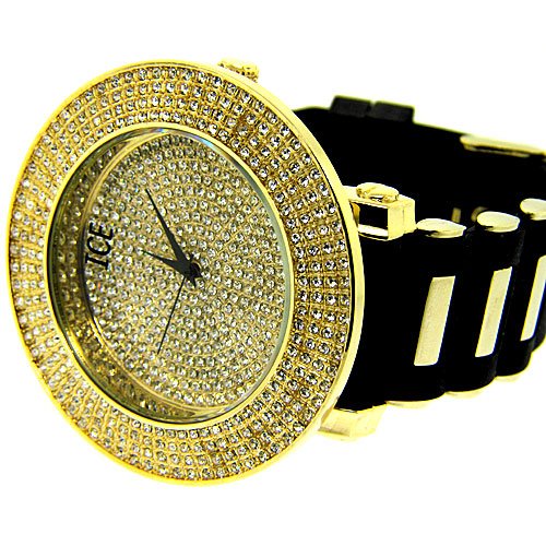 Lowest Price Ice New Mens 24k gold plated Iced out hip hop bling watch ...