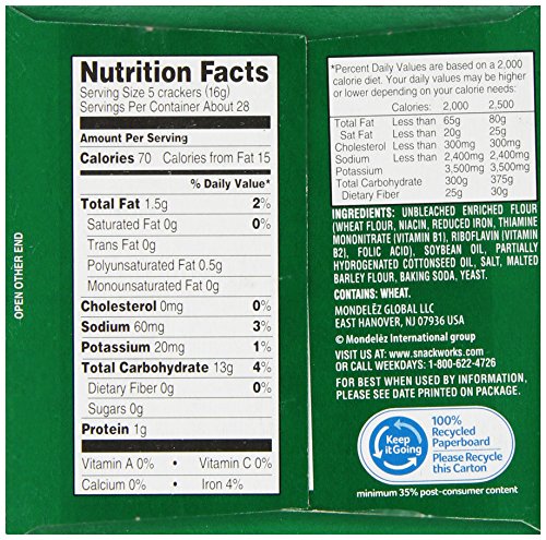 Premium Saltine Crackers, (Unsalted Tops, 16-Ounce Box) Food, Beverages ...