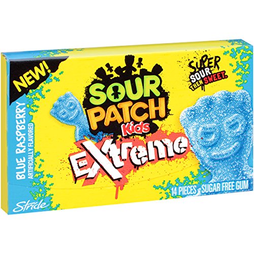 Buy Sour Patch Kids Gum Extreme Blue Candy, Raspberry, 14 Count (Pack ...